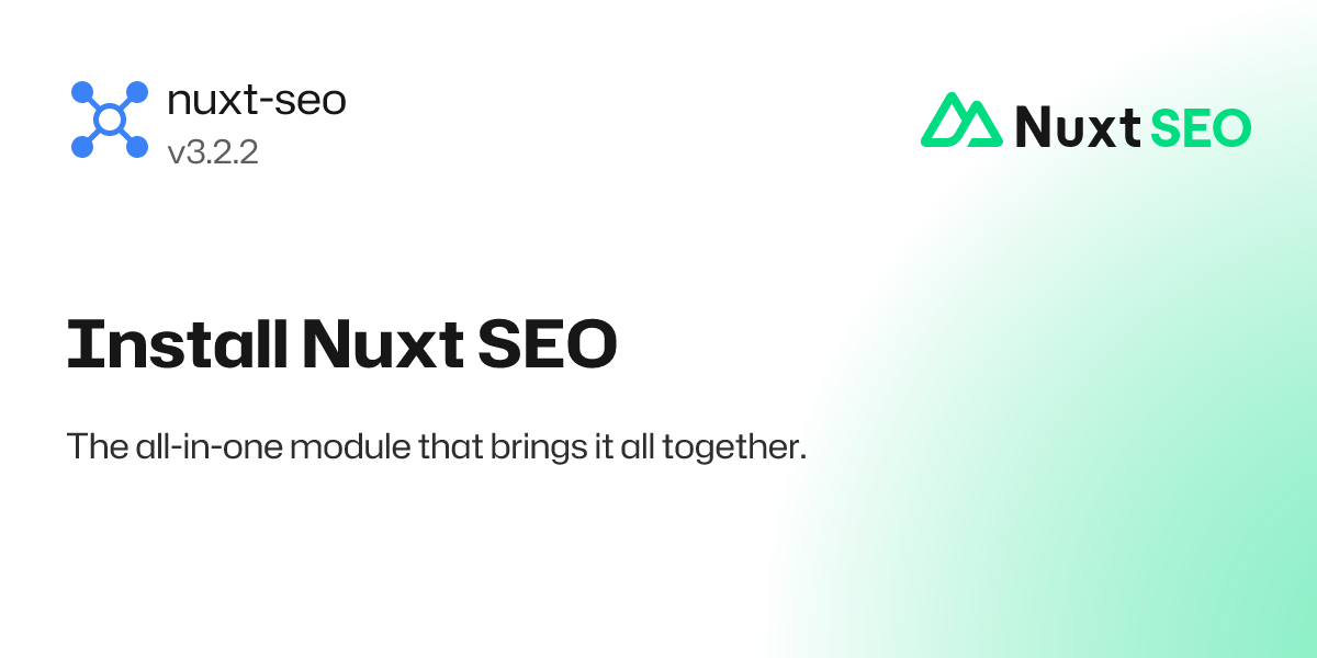 Install Nuxt SEO · Nuxt SEO