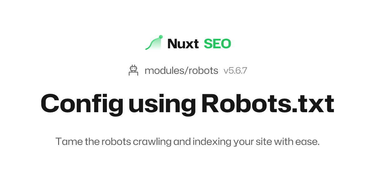 Config using Robots.txt · Nuxt SEO