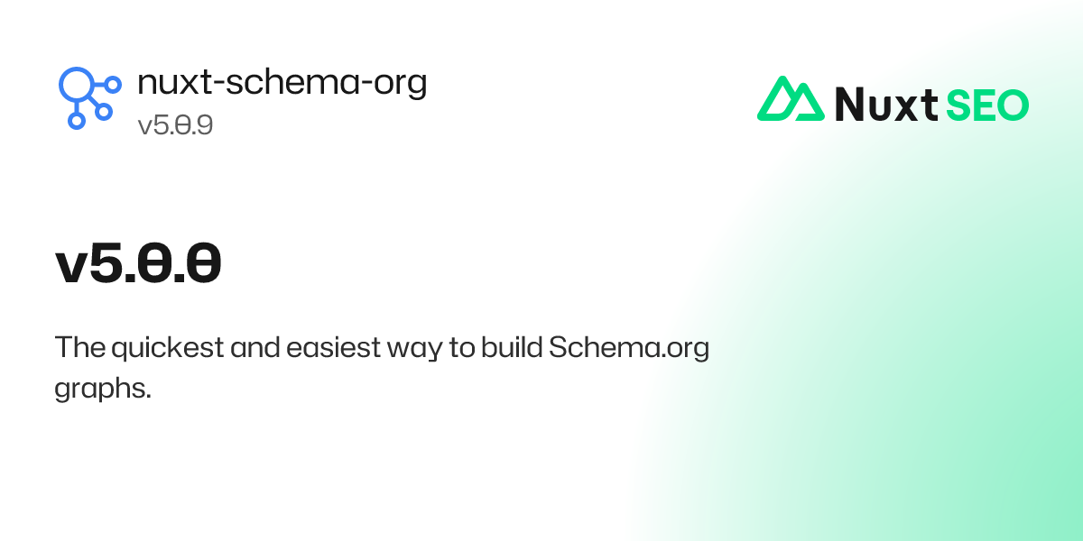 v5.0.0 · Nuxt Schema.org · Nuxt SEO