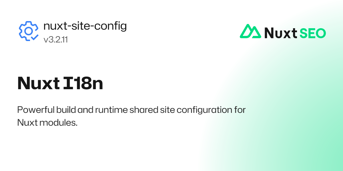 Nuxt I18n · Nuxt Site Config · Nuxt SEO