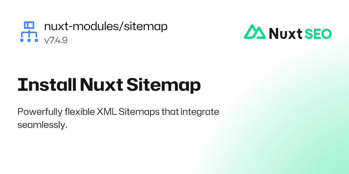 Install Nuxt Sitemap · Nuxt SEO