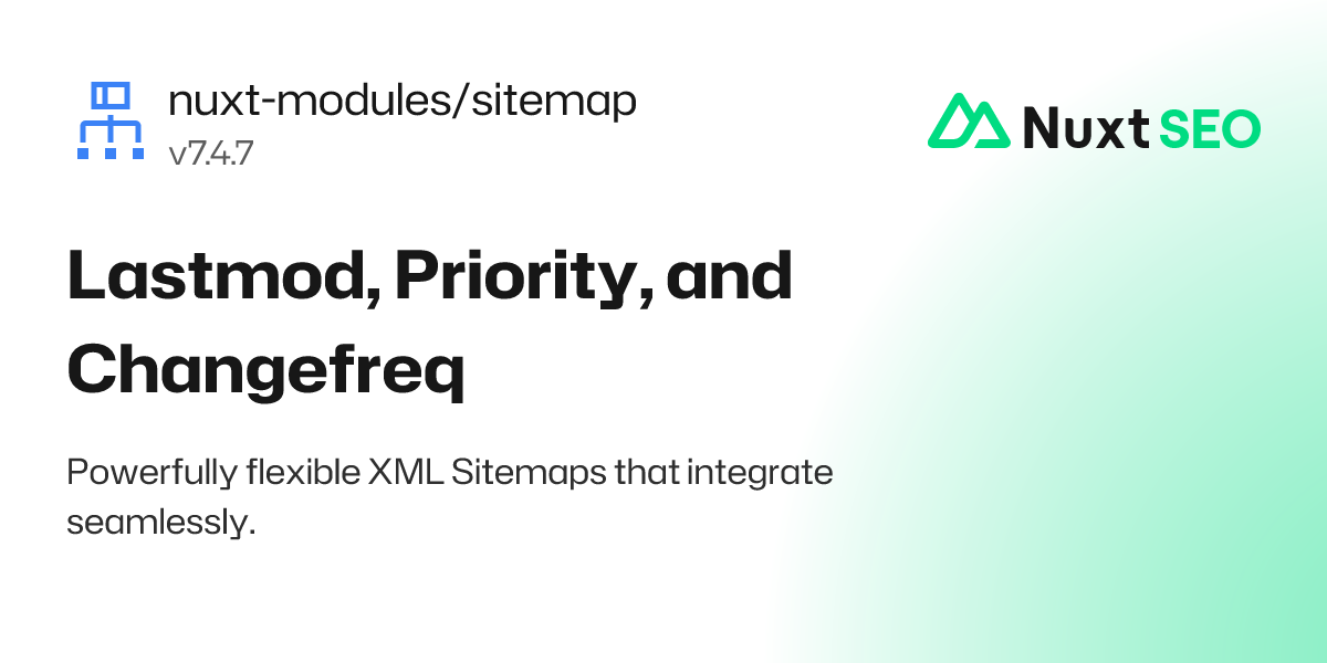 Lastmod, Priority, and Changefreq · Nuxt Sitemap · Nuxt SEO